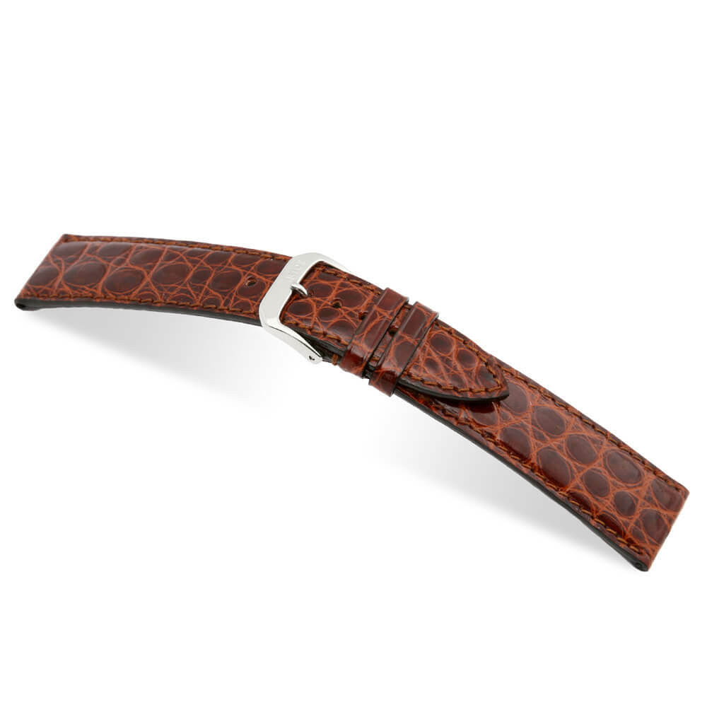 Genuine Alligator Watch Band | Brilliant | Flank Cut | Glossy Finish ...